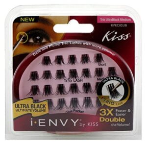 kiss i-envy ultra black trio medium lashes kpec02ub (6 pack)