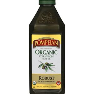 Pompeian USDA Organic Robust Extra Virgin Olive Oil, First Cold Pressed, Full-Bodied Flavor, Perfect for Salad Dressings & Marinades, 48 FL. OZ.