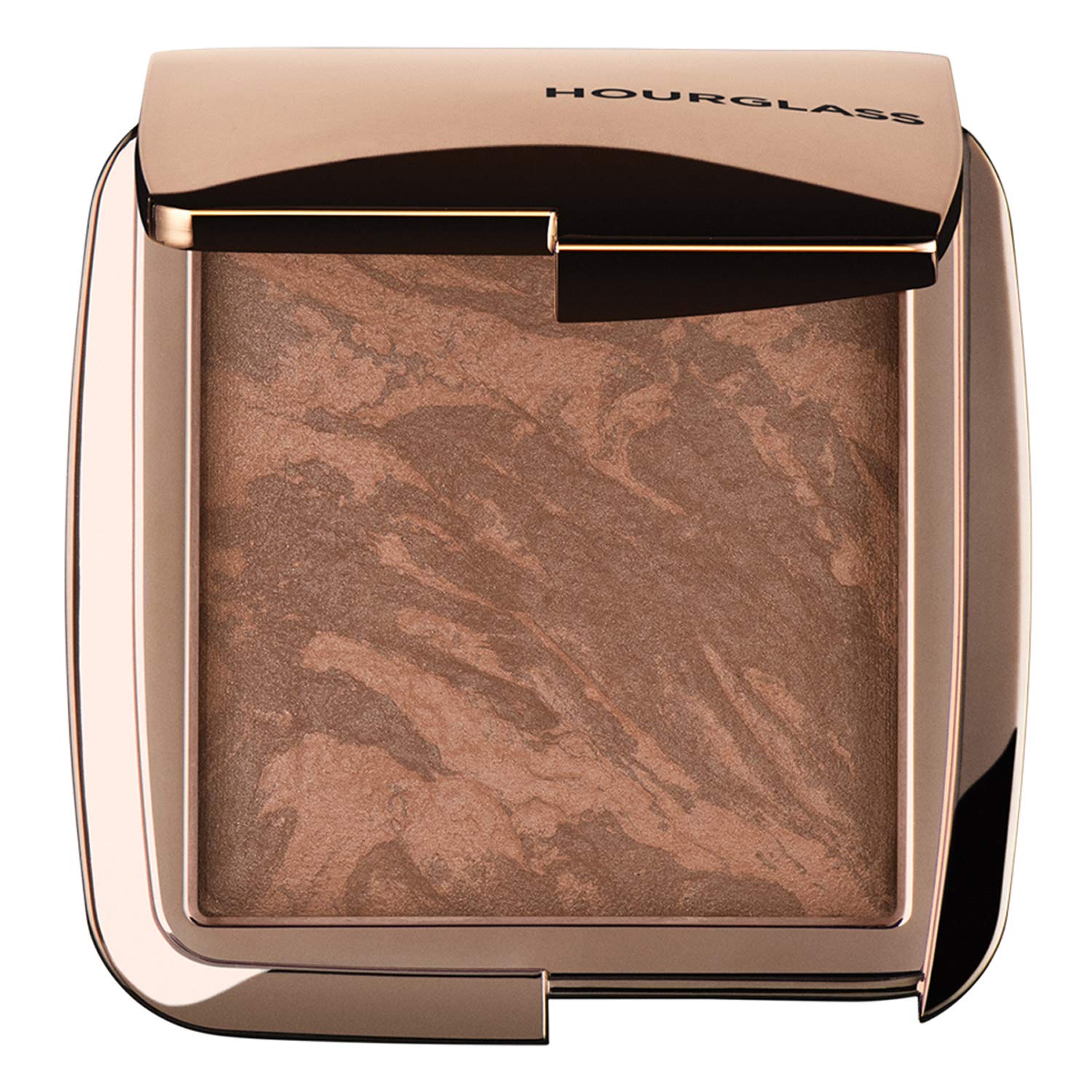 Hourglass Ambient Lighting Bronzer in Radiant Bronze Light. Highlighting Bronzer for a Natural Sun-Kissed Glow. Vegan and Cruelty-Free.