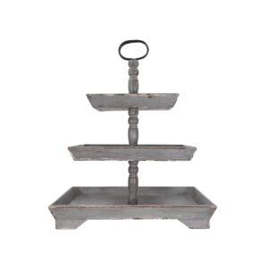 Grey Decorative 3 Tier Tray