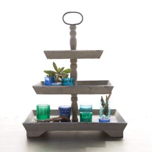 Grey Decorative 3 Tier Tray