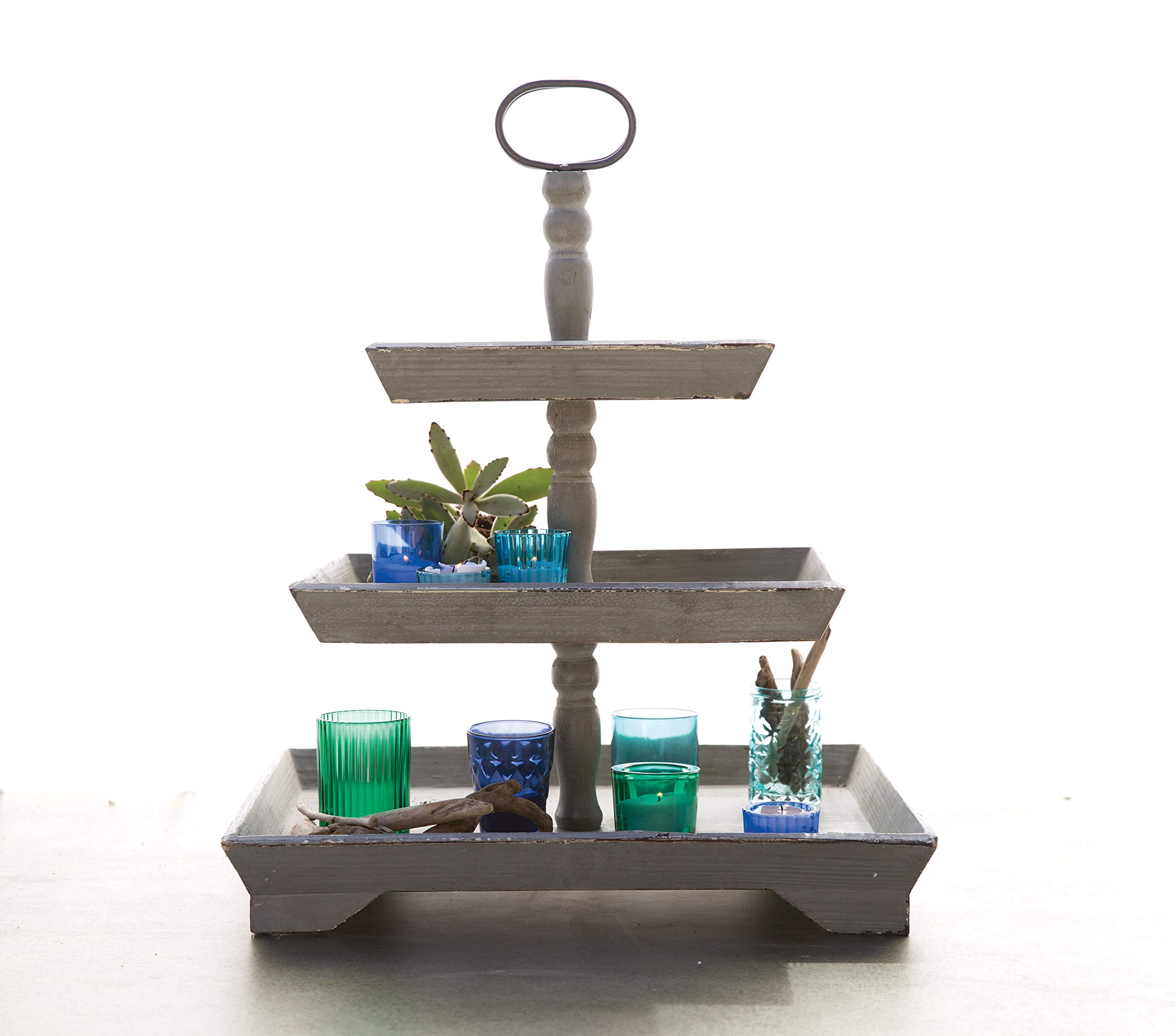 Grey Decorative 3 Tier Tray