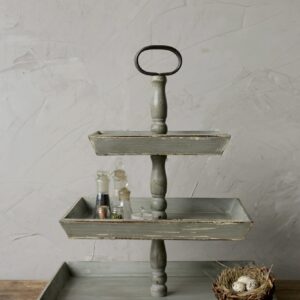 Grey Decorative 3 Tier Tray