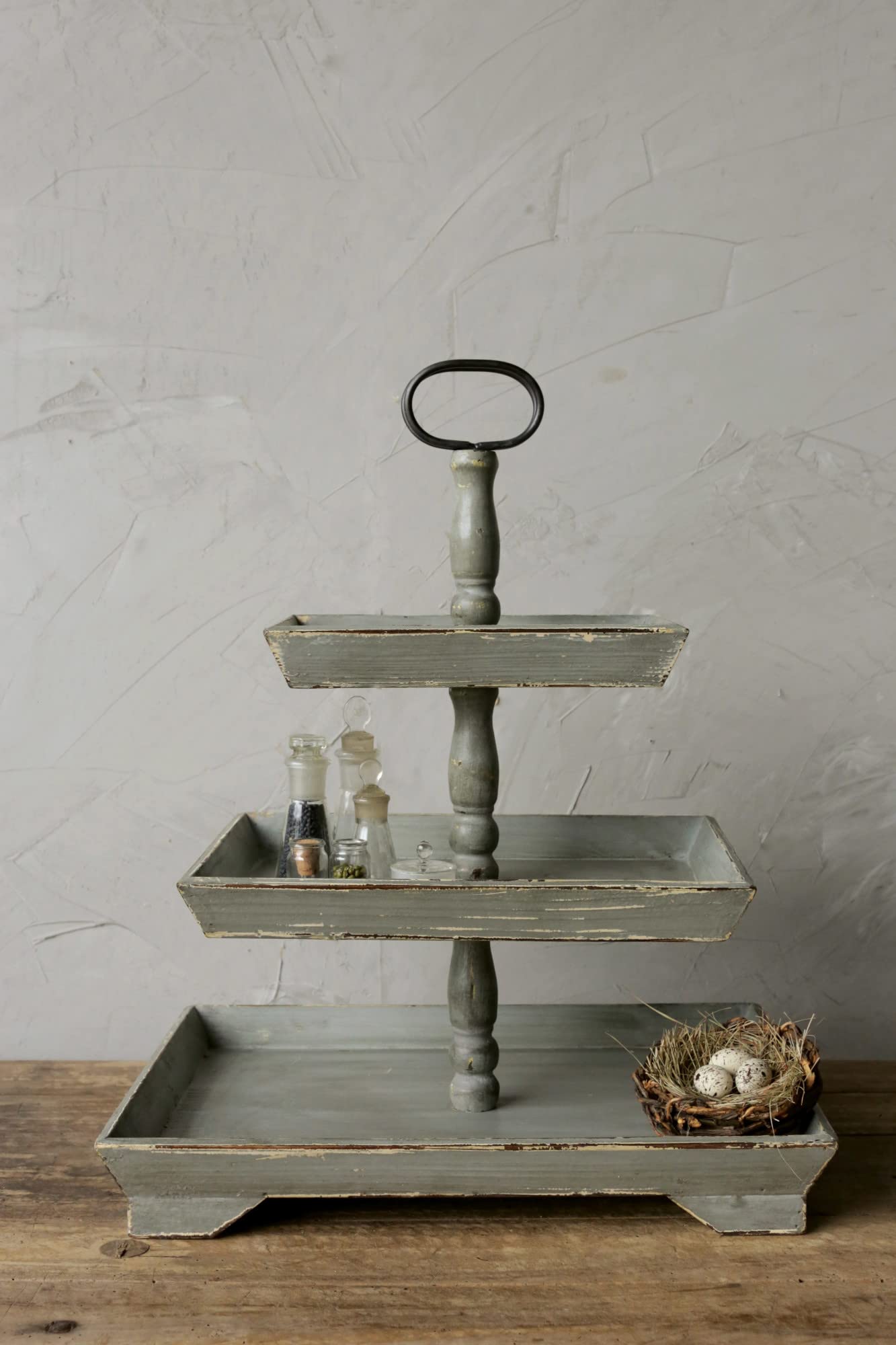 Grey Decorative 3 Tier Tray