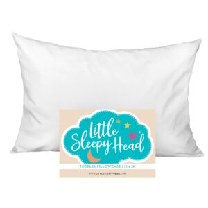 little sleepy head toddler pillowcase 13 x 18-100% cotton & hypoallergenic (white envelope)