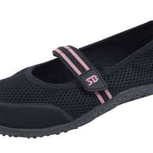 Women's Slip-On Water Shoes with Strap Size 6 Black