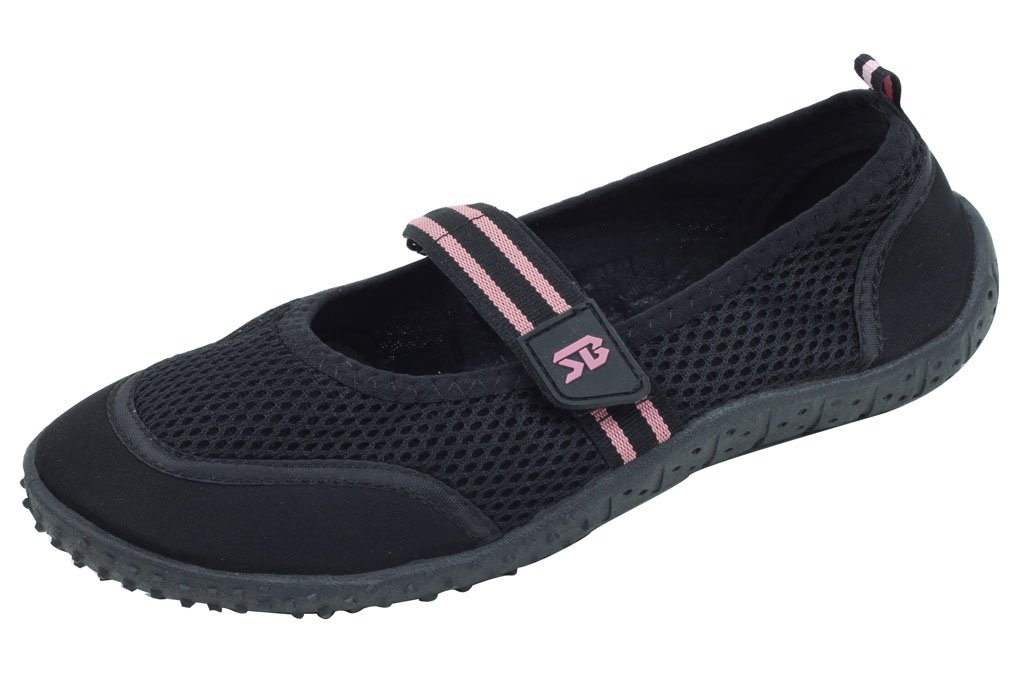 Women's Slip-On Water Shoes with Strap Size 6 Black