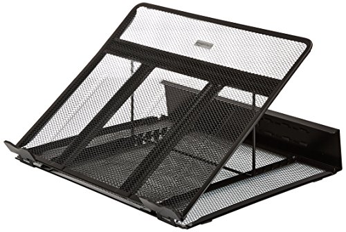 Amazon Basics Ventilated Adjustable Laptop Computer Holder Desk Stand, Black