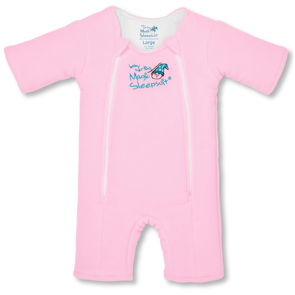 Baby Merlin's Magic Sleepsuit - Microfleece Baby Transition Swaddle - Baby Sleep Suit - Pink - 3-6 Months