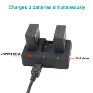 Newmowa AHDBT-302 1300mAh Replacement Battery (2-Pack) and Rapid 3-Channel Charger for GoPro Hero 3, GoPro Hero 3+, AHDBT-301, AHDBT-302