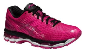 asics womens gel-nimbus 17 lite-show lady shoes, pink/black, 6