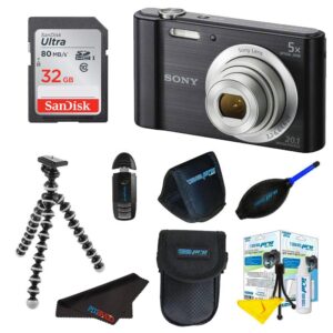 sony cyber-shot dsc-w800 digital camera (black) + 32gb pixi-basic i3epro accessory bundle