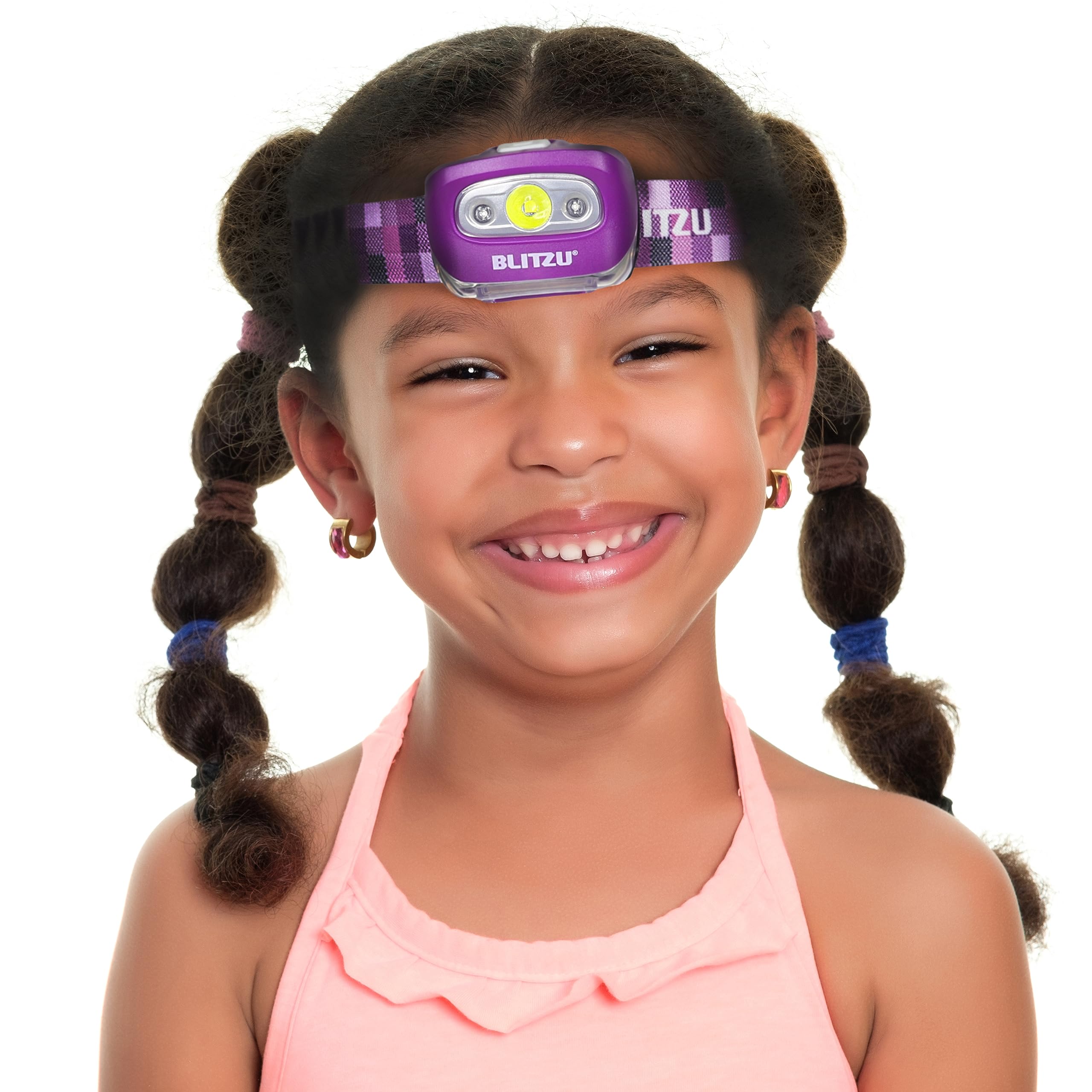 BLITZU Led Headlamps for Camper, Kids, Family, Adults. Headlights, Headband Flashlights, Led Head Lights, Head Lamp, Camping Essentials Gear Clearance, Purple