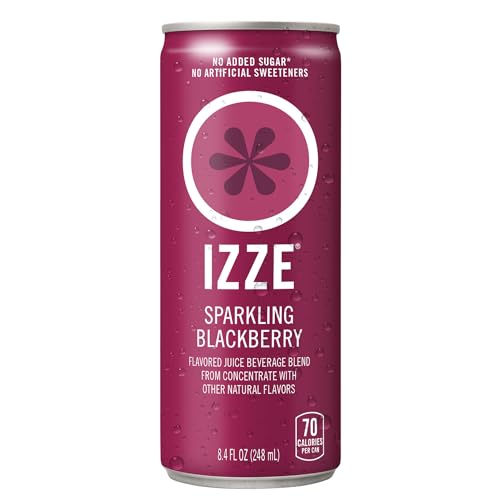 IZZE Sparkling Juice, 4 Flavor, Variety Pack, 8.4 Fl Oz Can (Pack of 24) Blackberry, Clementine, Apple, Grapefruit