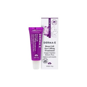 derma-e stem cell lifting eye treatment – multi action firming and tightening under eye and upper eyelid cream - hydrating and revitalizing moisturizer, 0.5oz