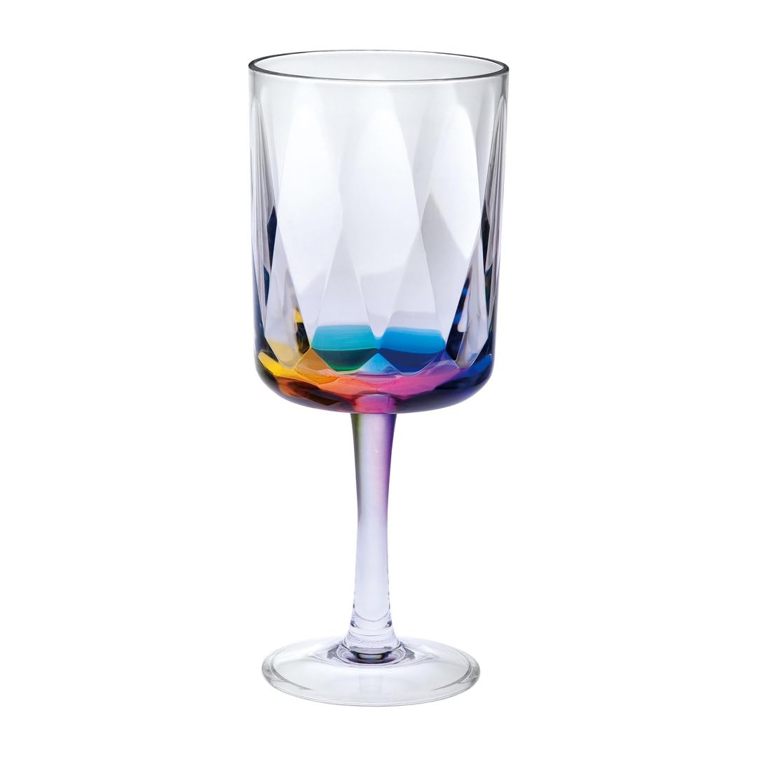 Acrylic Rainbow Diamond wine glass 15 oz. Set of 4