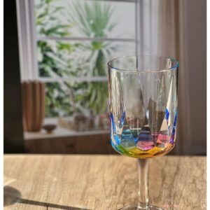 Acrylic Rainbow Diamond wine glass 15 oz. Set of 4