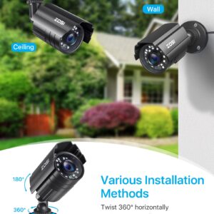 ZOSI 1080P CCTV Camera Indoor Outdoor Hybrid 4 in 1 HD TVI/CVI/AHD/CVBS Home Security Camera System,Night Vision,Metal Waterproof Housing For 960H,720P,1080P,5MP,4K analog Surveillance DVR