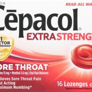 Cepacol Extra Strength Sore Throat Lozenges, Cherry 16ct