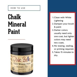 Dixie Belle Paint Company Chalk Finish Furniture Paint | Midnight Sky (8oz) | Matte Blue Black Chic Chalk Mineral Paint | DIY Furniture Paint | Made in the USA