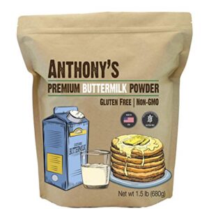 Anthony's Premium Buttermilk Powder, 1.5 lb, Gluten Free, Non GMO, Made in USA, Keto Friendly, Hormone Free