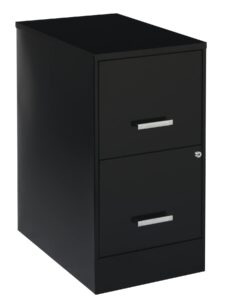 office dimensions 22" deep 2 drawer metal soho vertical file cabinet, inch, black