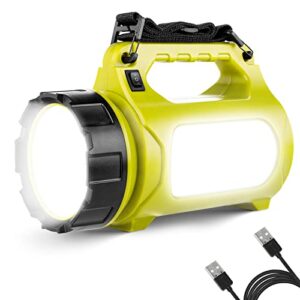 le rechargeable led camping lantern, 1000lm, 5 light modes, power bank, ipx4 waterproof, lantern flashlight for hurricane emergency, hiking, home and more, usb cable included