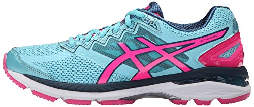 ASICS Women's GT-2000 4 Running Shoe, Turquoise/Hot Pink/Navy, 6 M US