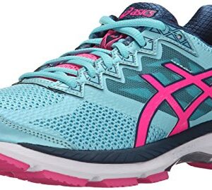 ASICS Women's GT-2000 4 Running Shoe, Turquoise/Hot Pink/Navy, 6 M US