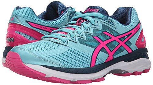 ASICS Women's GT-2000 4 Running Shoe, Turquoise/Hot Pink/Navy, 6 M US