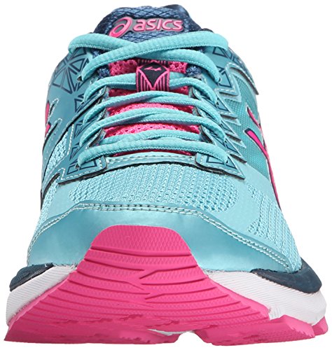 ASICS Women's GT-2000 4 Running Shoe, Turquoise/Hot Pink/Navy, 6 M US