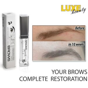 Luxe Beauty Brows Eyebrow Growth Serum For Men and Women Treats Thin / Over-Plucked Eyebrows With Amplifying Peptide Complex 0.23 Oz/ 7 Ml