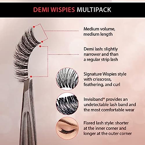 Ardell False Eyelashes Demi Wispies Black, 1 pack (6 pairs per pack)