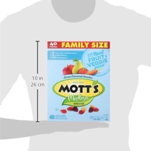 Mott's Fruit Flavored Snacks, Assorted Fruit, Pouches, 0.8 oz, 40 ct