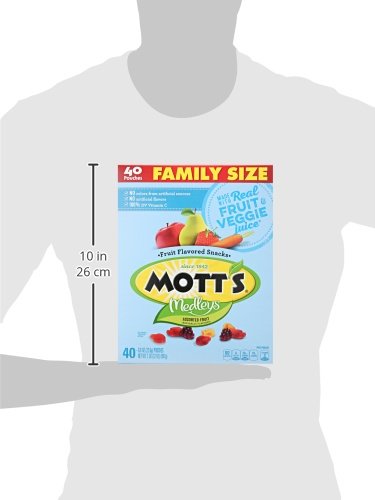 Mott's Fruit Flavored Snacks, Assorted Fruit, Pouches, 0.8 oz, 40 ct