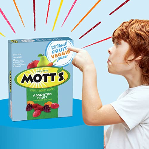 Mott's Fruit Flavored Snacks, Assorted Fruit, Pouches, 0.8 oz, 40 ct