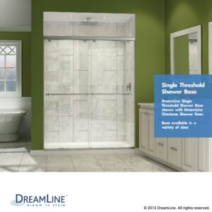 DreamLine SlimLine 32 in. D x 48 in. W x 2 3/4 in. H Center Drain Single Threshold Shower Base in White, DLT-1132480