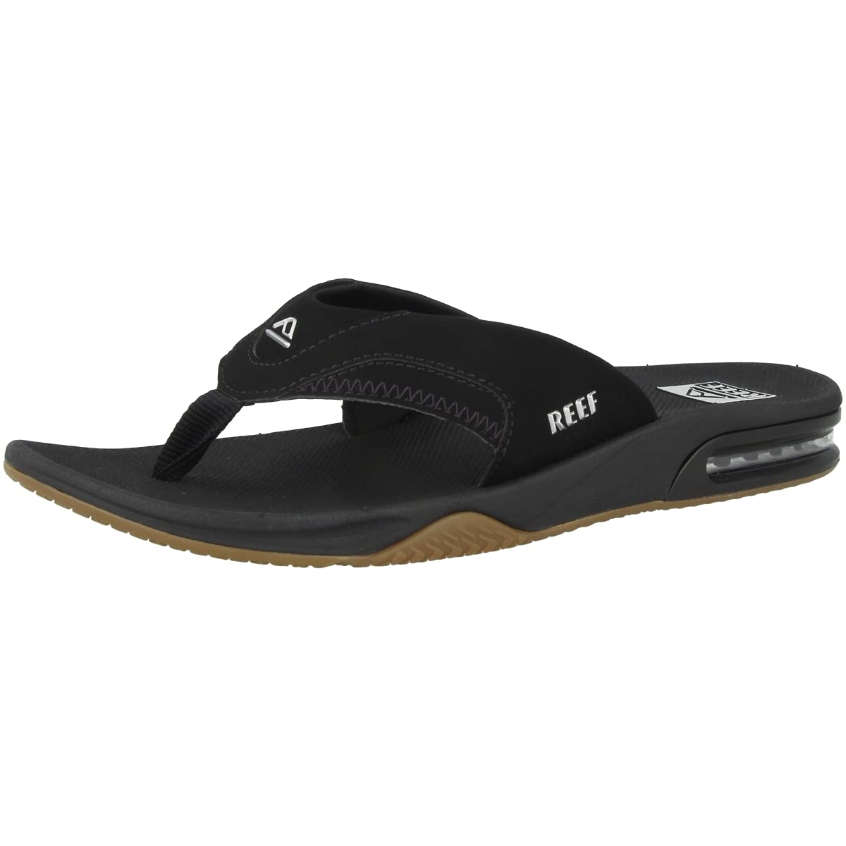 Reef Men's Sandals, Fanning, Black/Silver, 11