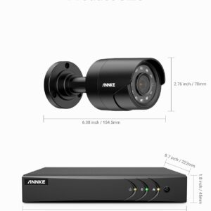 ANNKE 8CH H.265+ 3K Lite Surveillance Security Camera System with AI Human/Vehicle Detection, 4 x 1920TVL 2MP Wired CCTV IP66 Cameras for Indoor Outdoor Use, Remote Access, 1TB Hard Drive Included