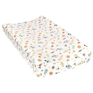 trend lab jungle friends deluxe flannel changing pad cover