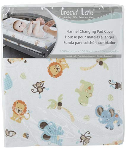 Trend Lab Jungle Friends Deluxe Flannel Changing Pad Cover