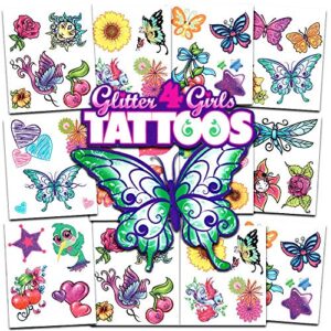 crenstone glitter tattoos ~ 50 dazzling designs ~ hearts, butterflies, flowers, and more!