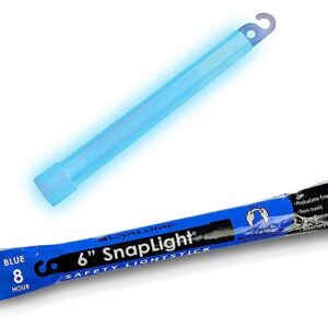 Cyalume Glow Sticks Military Grade Lightstick - Premium Blue 6” SnapLight Emergency Chemical Light Stick with 8 Hour Duration (Bulk Pack of 20 Chem Lights)