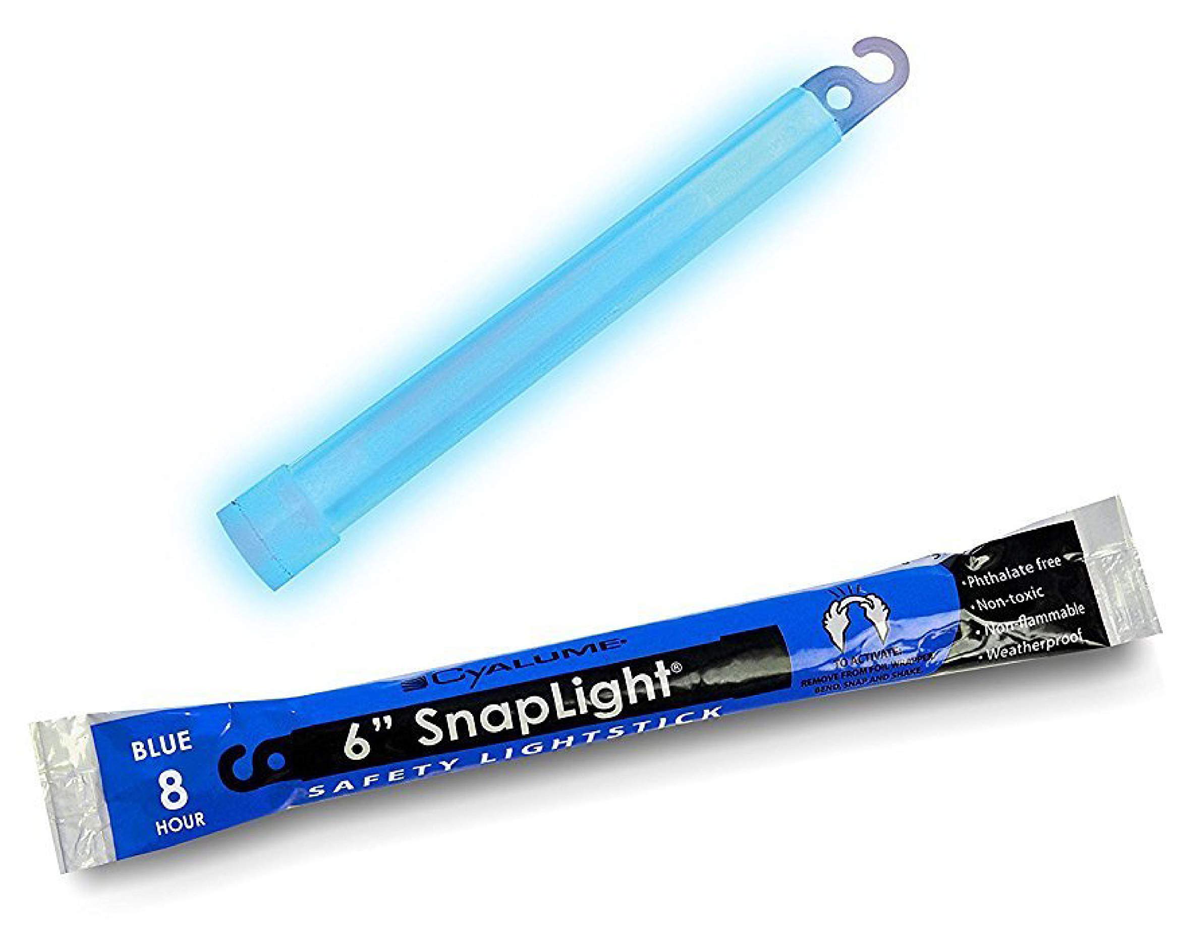 Cyalume Glow Sticks Military Grade Lightstick - Premium Blue 6” SnapLight Emergency Chemical Light Stick with 8 Hour Duration (Bulk Pack of 20 Chem Lights)