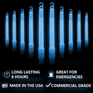 Cyalume Glow Sticks Military Grade Lightstick - Premium Blue 6” SnapLight Emergency Chemical Light Stick with 8 Hour Duration (Bulk Pack of 20 Chem Lights)