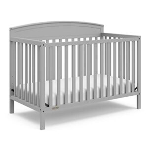 graco benton 5-in-1 convertible crib (pebble gray) – greenguard gold certified, converts from baby crib to toddler bed, daybed and full-size bed, fits standard full-size crib mattress