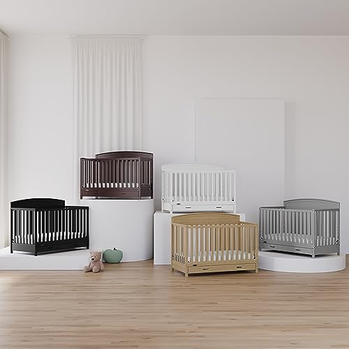 Graco Benton 5-in-1 Convertible Crib (Pebble Gray) – GREENGUARD Gold Certified, Converts from Baby Crib to Toddler Bed, Daybed and Full-Size Bed, Fits Standard Full-Size Crib Mattress