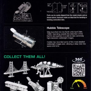 Metal Earth Fascinations Hubble Telescope 3D Metal Model Kit