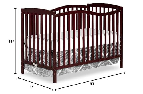 Dream On Me Chelsea 5-In-1 Convertible Crib In Cherry, JPMA Certified