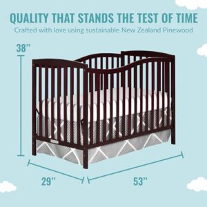 Dream On Me Chelsea 5-In-1 Convertible Crib In Cherry, JPMA Certified